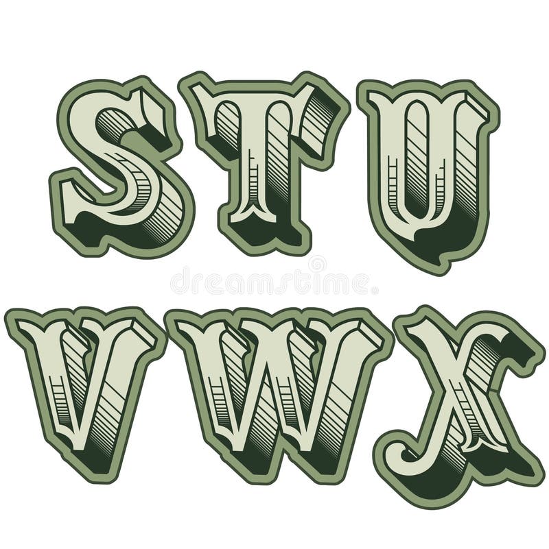 Vector Decorative Original Alphabet Letters English Font Stock Vector ...