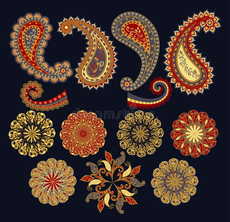 Vector Decorative Paisley, Mandala Elements. Stock Vector ...