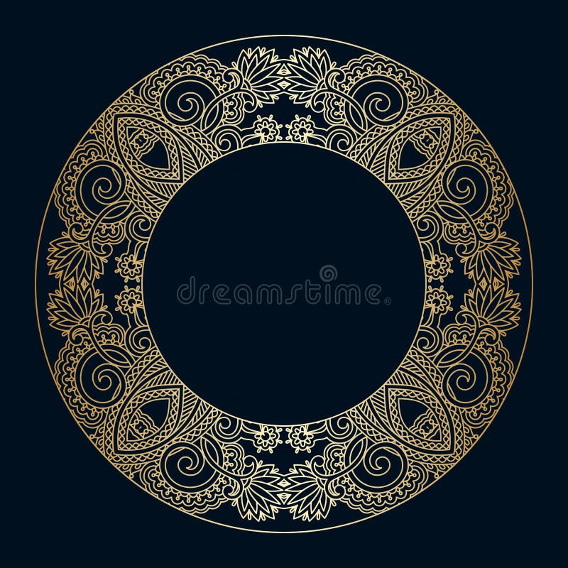 Vector Decorative Round Element. Stock Vector - Illustration of ornate ...
