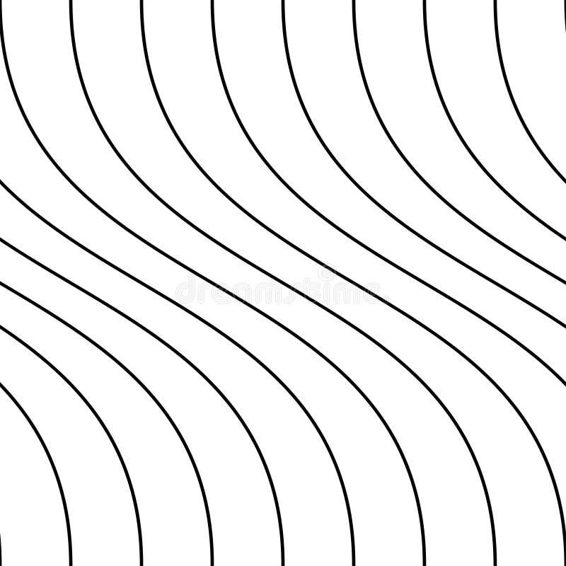 Vector Decorative Seamless Outline Pattern. Striped Endless Wave ...