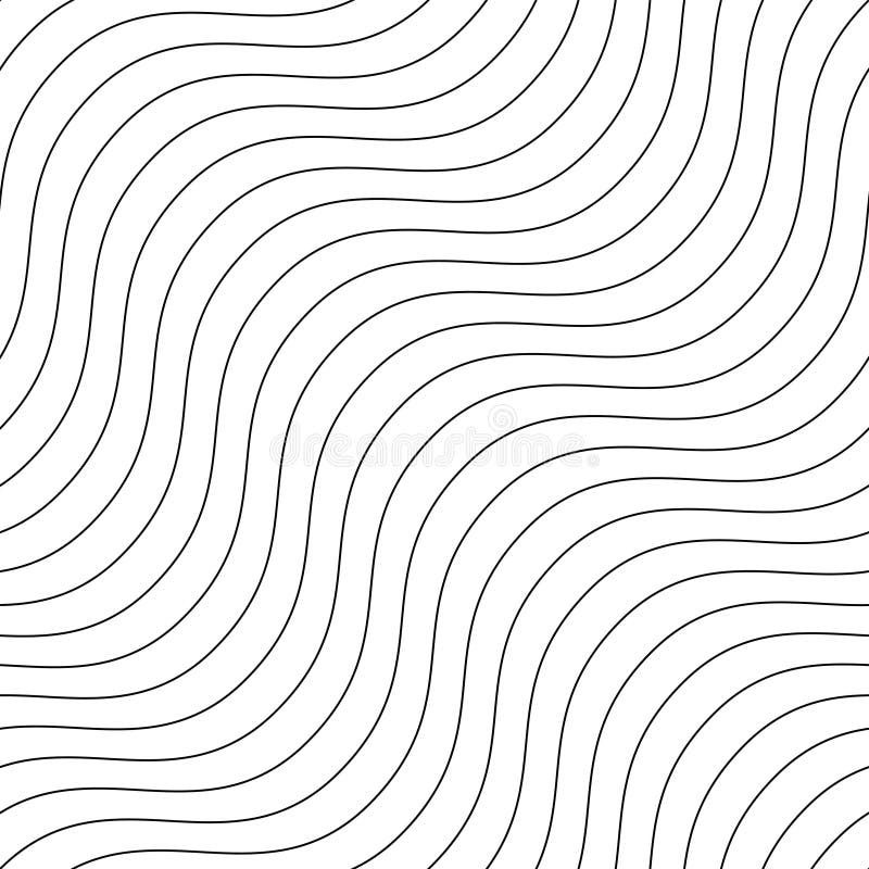Vector Decorative Seamless Outline Pattern. Striped Endless Wave ...