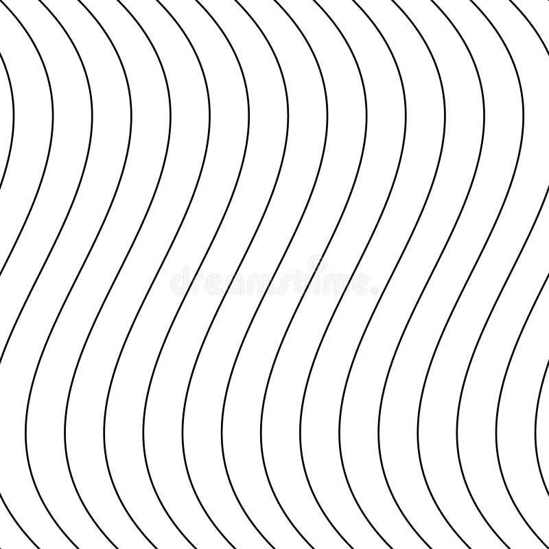 Vector Decorative Seamless Outline Pattern. Striped Endless Wave ...