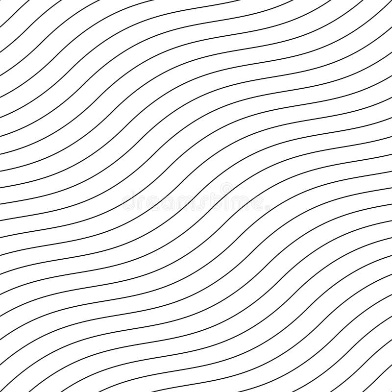 Vector Decorative Seamless Outline Pattern. Striped Endless Wave ...