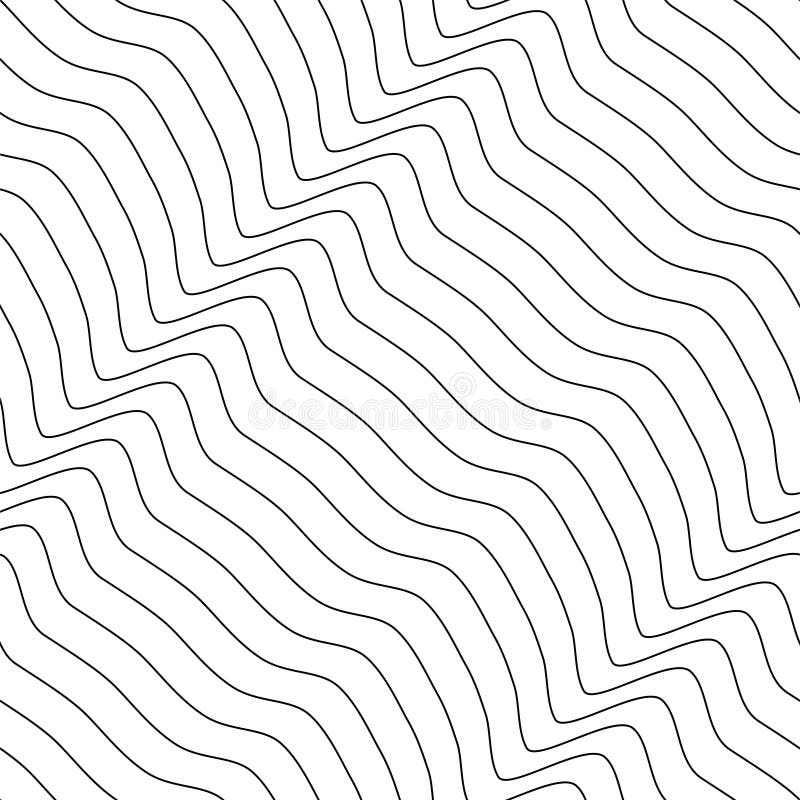 Vector Decorative Seamless Outline Pattern. Striped Endless Wave ...
