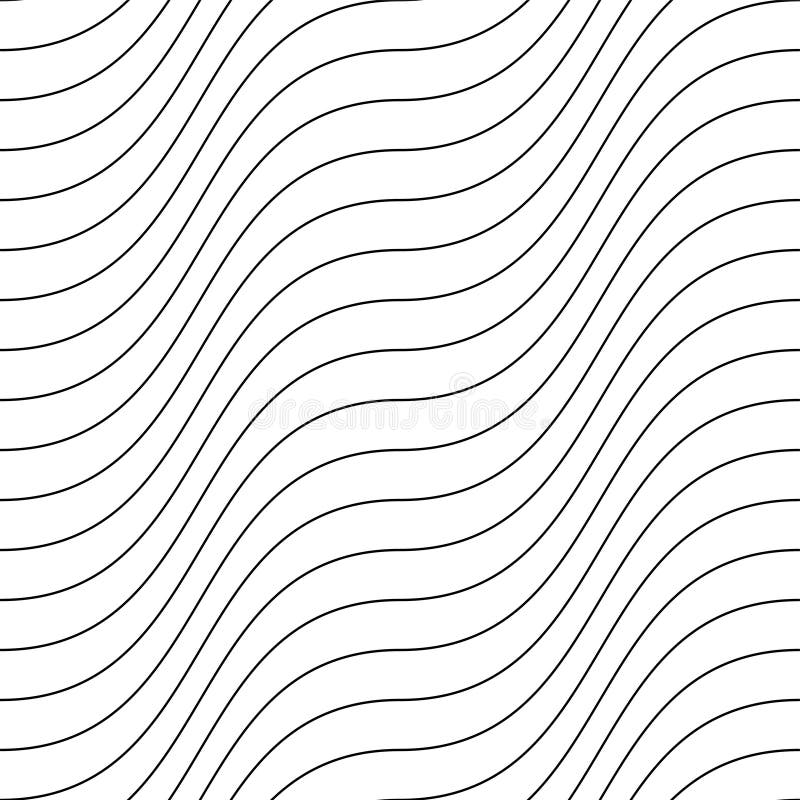 Vector Decorative Seamless Outline Pattern. Striped Endless Wave ...