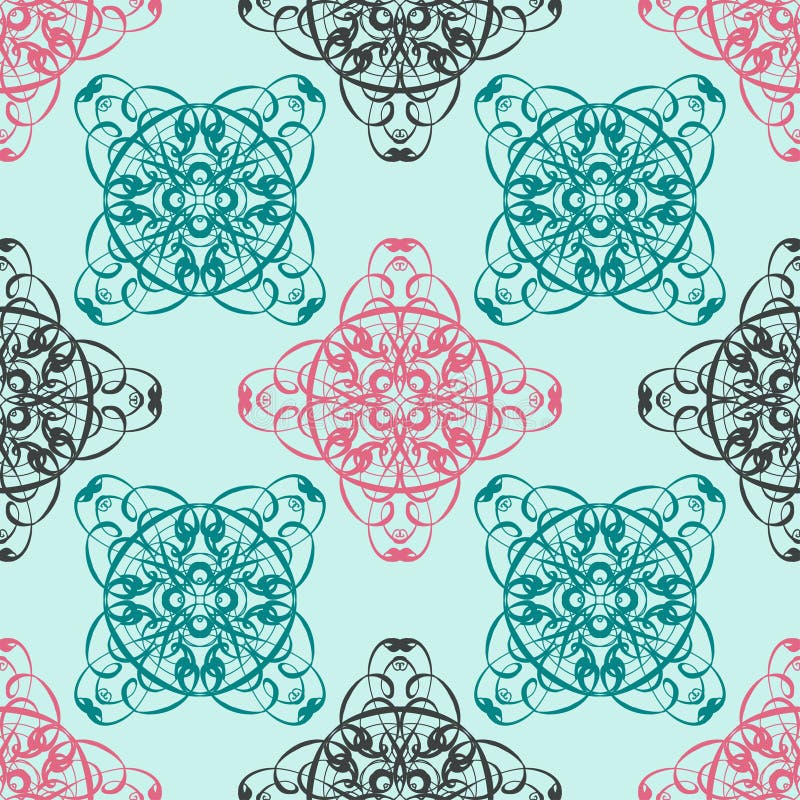 Vector Decorative Seamless Pattern Background. Stock Vector - Illustration of royal, curve: 48154488