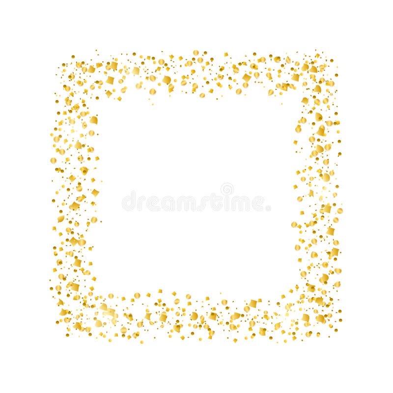 Vector Decorative Square Frame with Glitter Tinsel of Confetti. Glowing ...