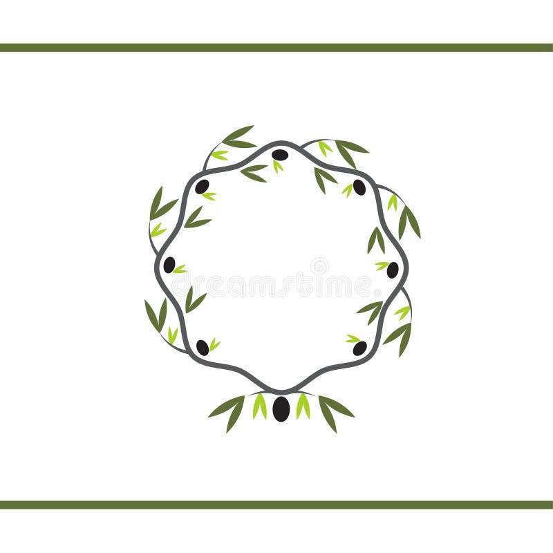 Vector Decorative Wreath Olive Branch.for Labels, Packaging. Stock ...