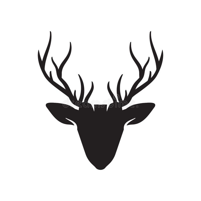 Vector Deer Head Icon, Deer Head Black Silhouette. Reindeer Vector ...