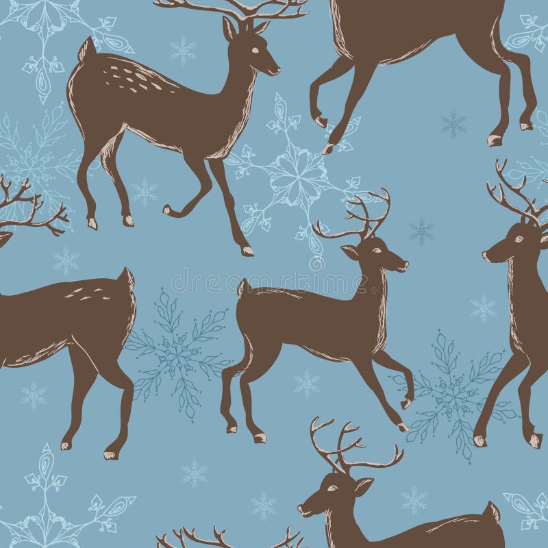 Vector deer pattern stock vector. Illustration of december - 35873037