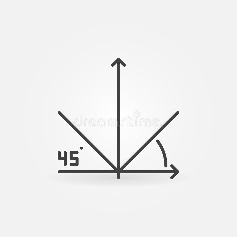 Vector 45 Degree Concept Minimal Icon in Outline Style Stock Vector ...