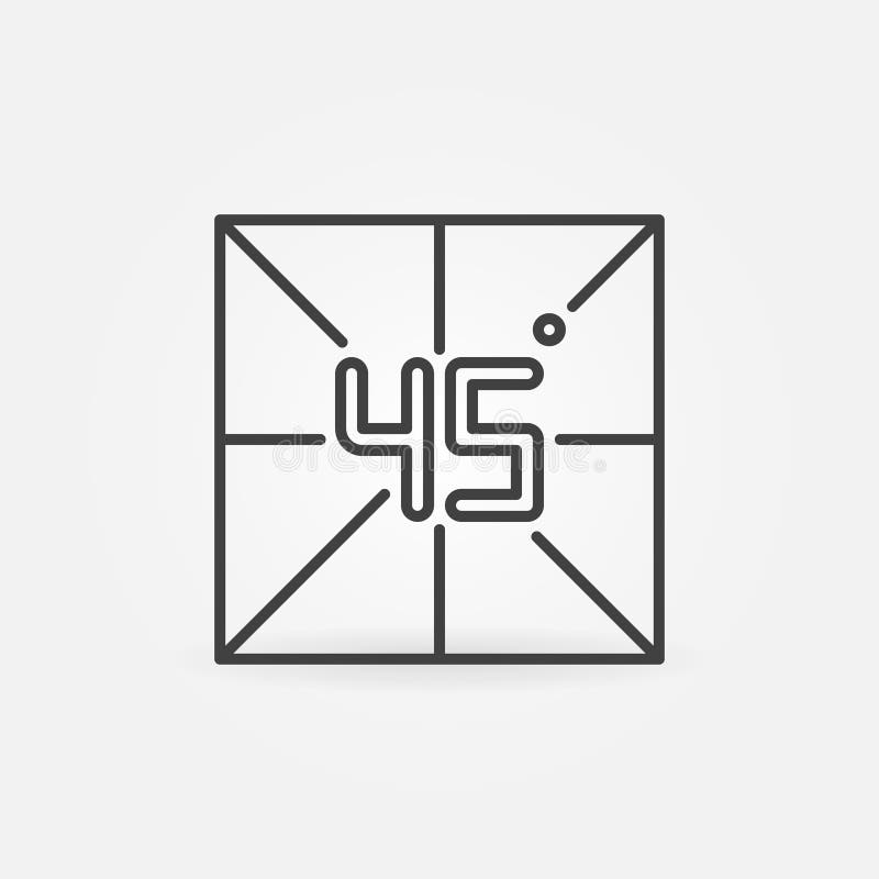Vector 45 Degrees Concept Minimal Icon in Linear Style Stock Vector ...