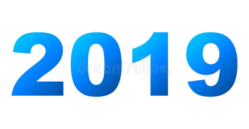 Vector Del Año 2019 - Pendiente Azul, Números Aislados - Ilustración ...