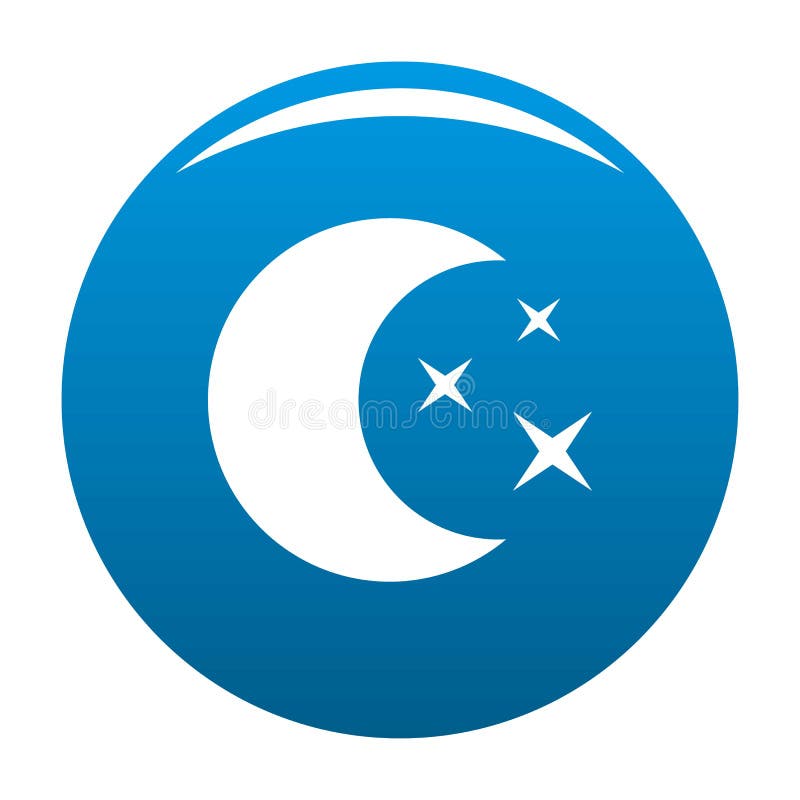 Vector Del Azul Del Icono De La Noche De La Luna Ilustración del Vector ...