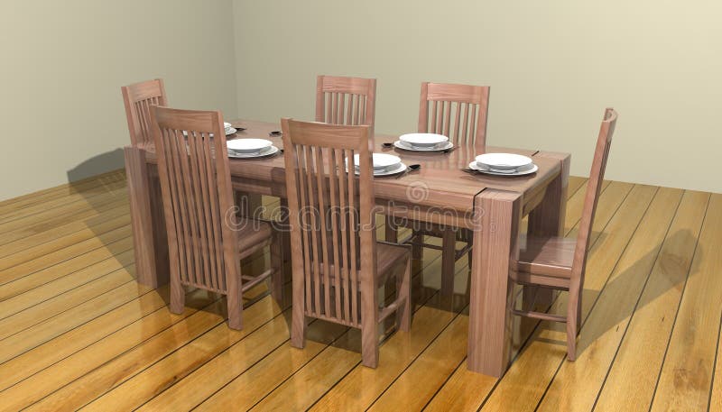 Vector del comedor 3D stock de ilustración. Ilustración de comedor ...