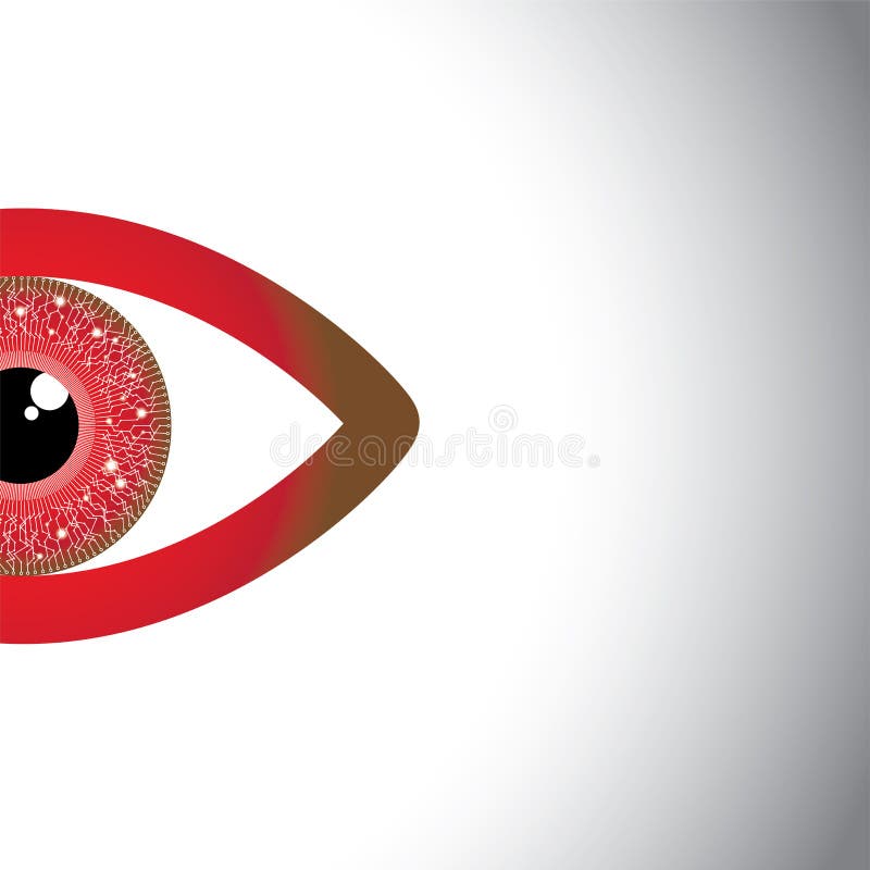 Vector Del Concepto De Mirar El Ojo Rojo. Ilustración del Vector ...