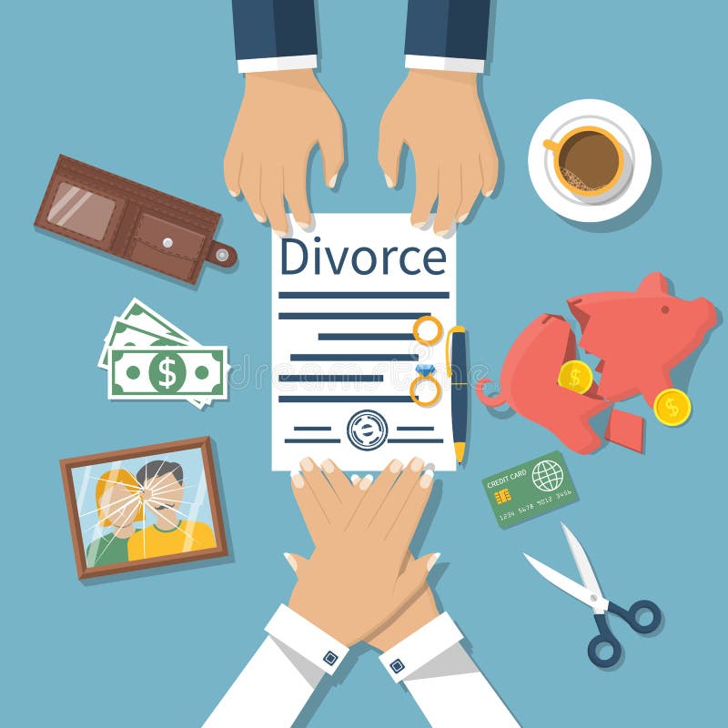 DIVORCIO, Concepto Con Palabras Claves, Letras E Iconos Ejemplo Plano ...