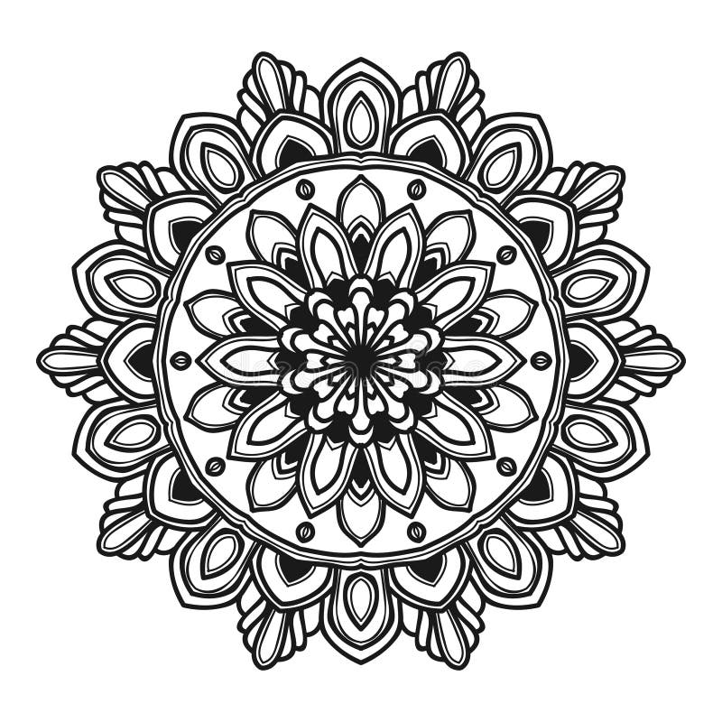 Vector Del Ejemplo De La Flor De La Mandala Ilustración del Vector ...