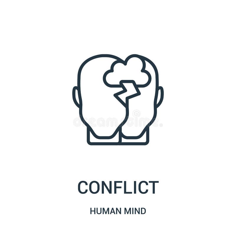 Vector Del Icono Del Conflicto De La Colección De La Mente Humana Línea ... Vector Del Icono Del Conflicto De La Colección De La Mente Humana Línea ...