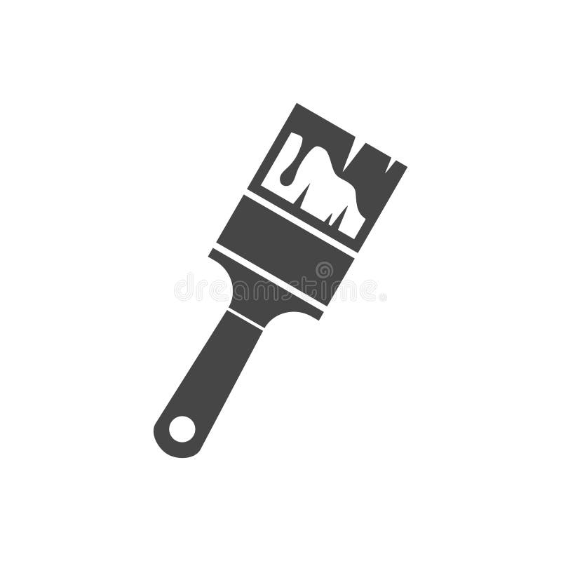 Vector Del Icono De La Brocha, Logotipo De La Brocha En Blanco ...