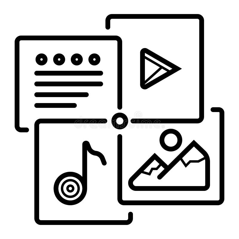Vector Del Icono De Las Multimedias Ilustración del Vector ...