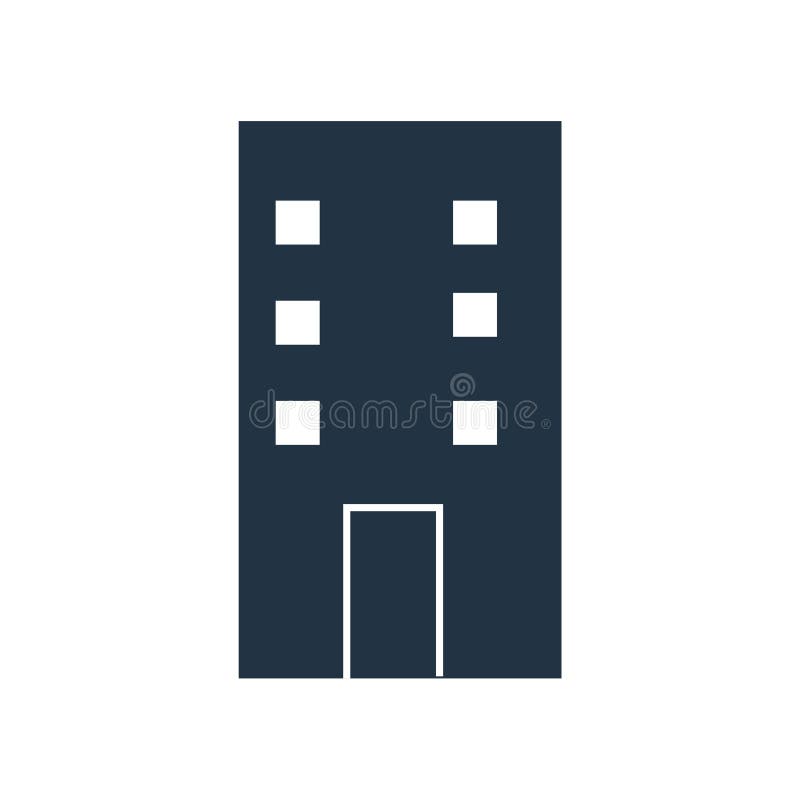Vector Del Icono Del Edificio Aislado En El Fondo Blanco, Muestra Del Edificio Ilustración del ...