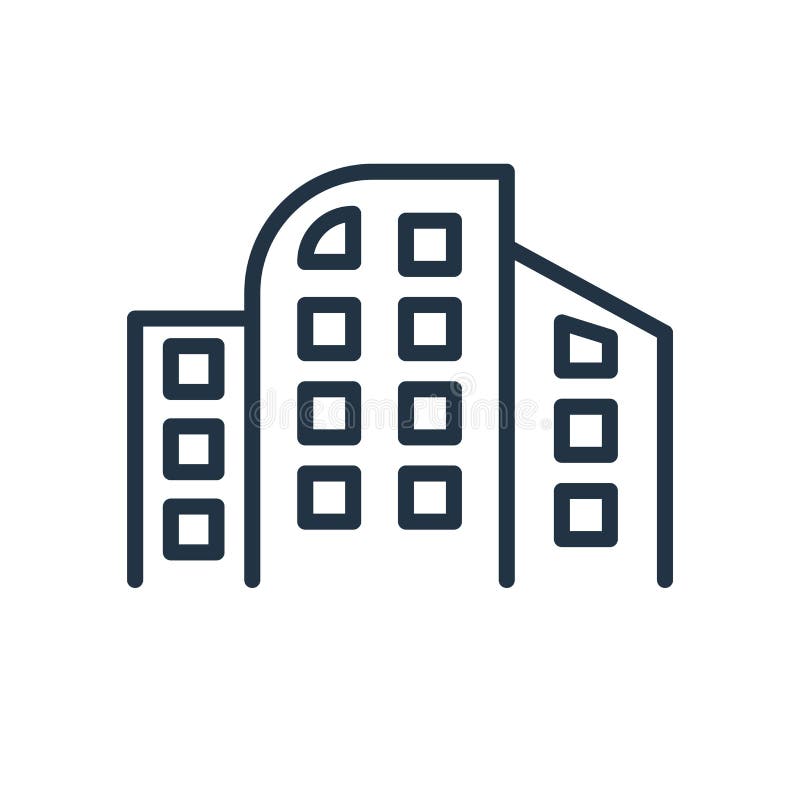 Vector Del Icono Del Edificio Aislado En El Fondo Blanco, Muestra Del Edificio Ilustración del ...