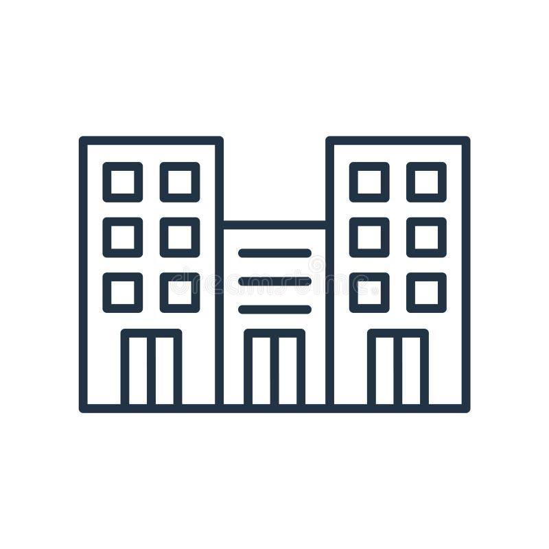 Vector Del Icono Del Edificio De Oficinas Aislado En El Fondo Blanco, Muestra Del Edificio De ...
