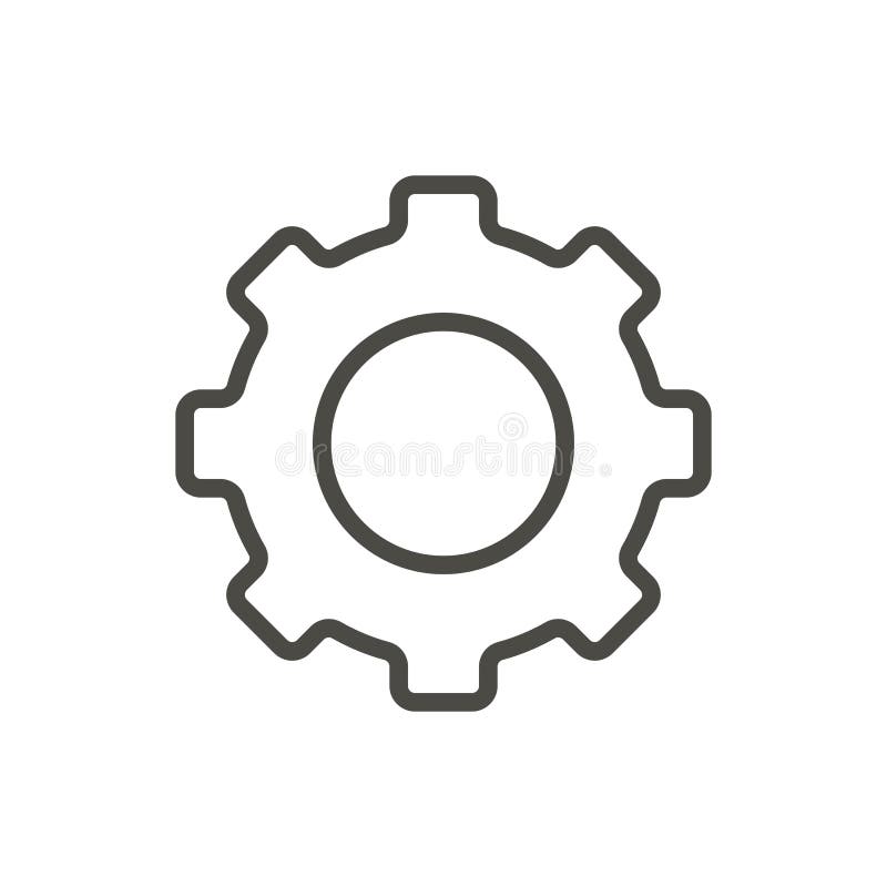 Vector Del Icono Del Engranaje Progreso Del Esquema, Línea Símbolo Del ...