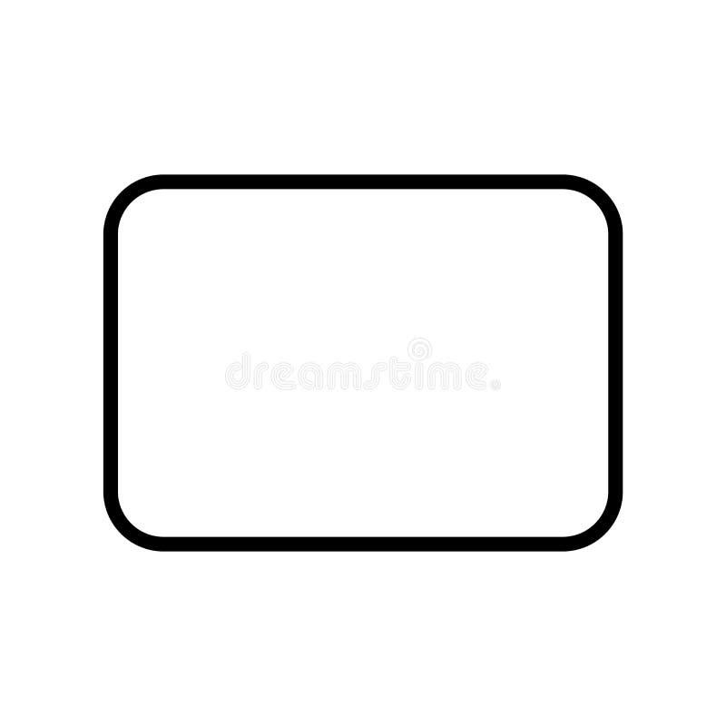 Vector Redondeado Del Icono Del Rectángulo Aislado En El Fondo Blanco ...