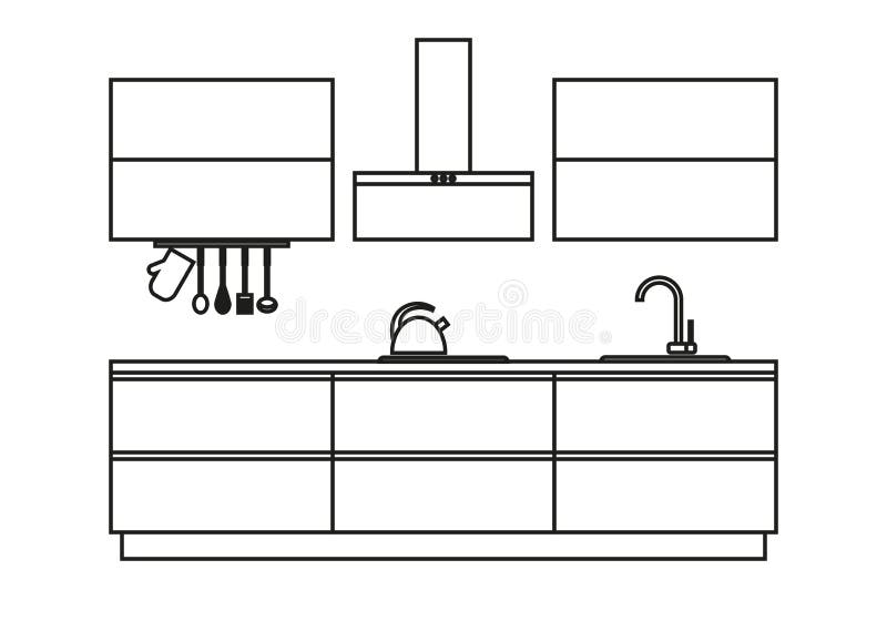 Vector Del Interior De La Cocina Ilustración del Vector - Ilustración ...