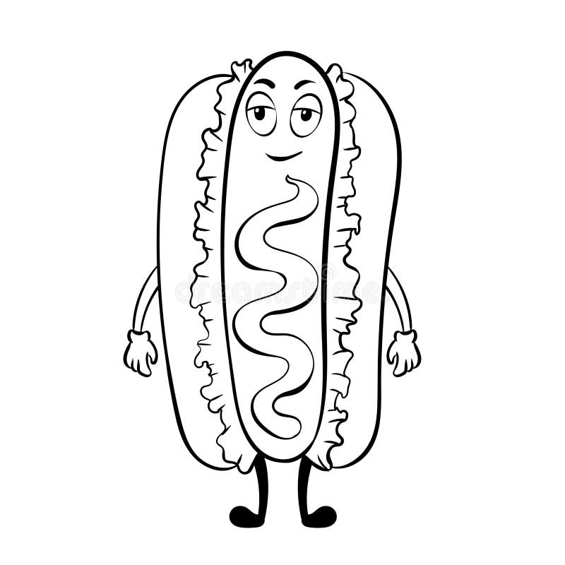 Vector Del Libro De Colorear De La Historieta Del Perrito Caliente ...