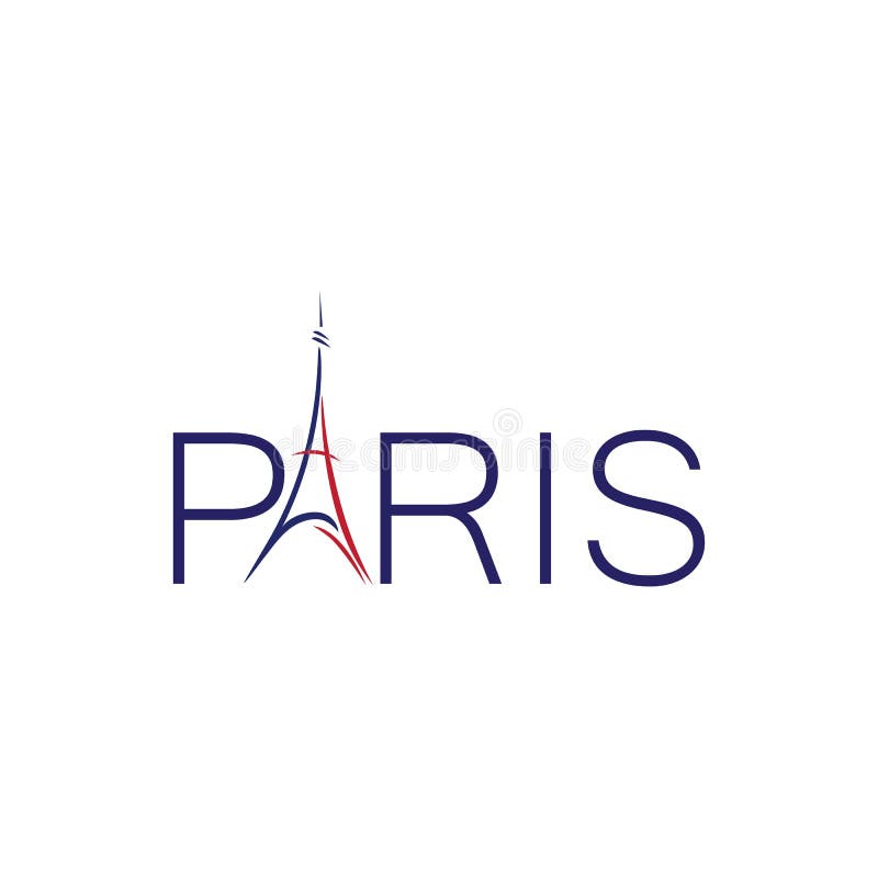 Logotipo De París Con La Torre Eiffel Stock de ilustración ...