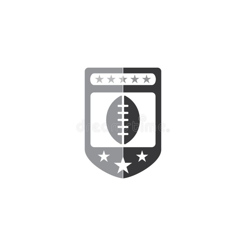 Vector Del Logotipo Del Escudo De La Bola De Rugbi Ilustración del ...