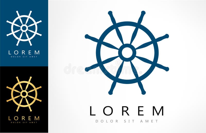 Vector Del Logotipo Del Timón Y Del Ancla Ilustración del Vector ...