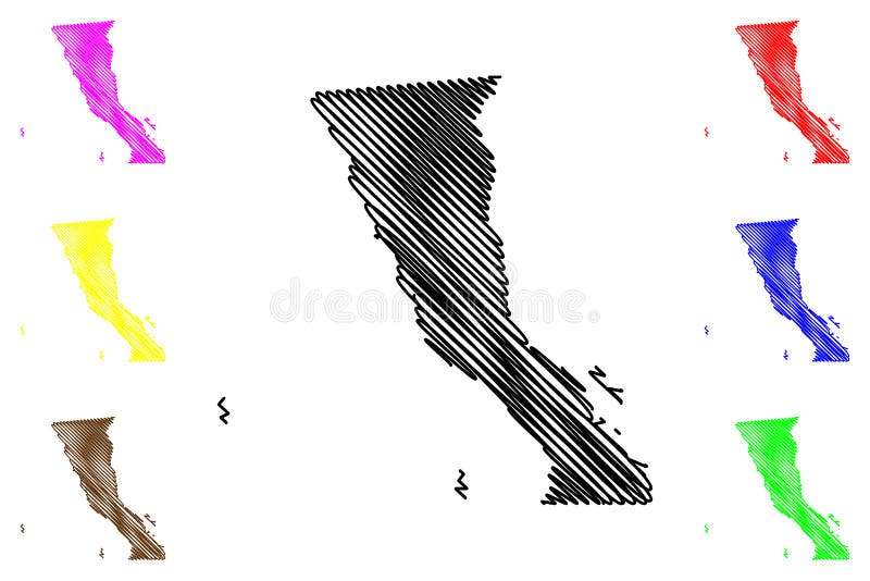 Vector Del Mapa De Baja California Ilustración del Vector - Ilustración ...