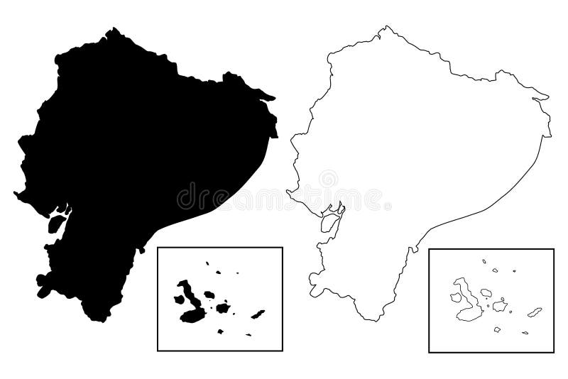 Mapa Del Vector De Ecuador Con El Interior De La Bandera Aislado En Un ...