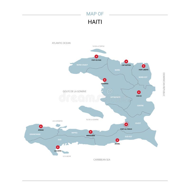 Mapa político de Haití ilustración del vector. Ilustración de geografía ...