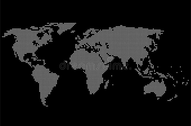 Vector Del Mapa Del Mundo Del Pixel Ilustración del Vector ...