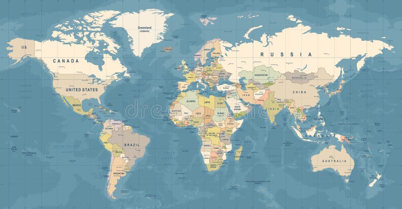 Vector Del Mapa Del Mundo Ejemplo Detallado Del Worldmap Stock de ...