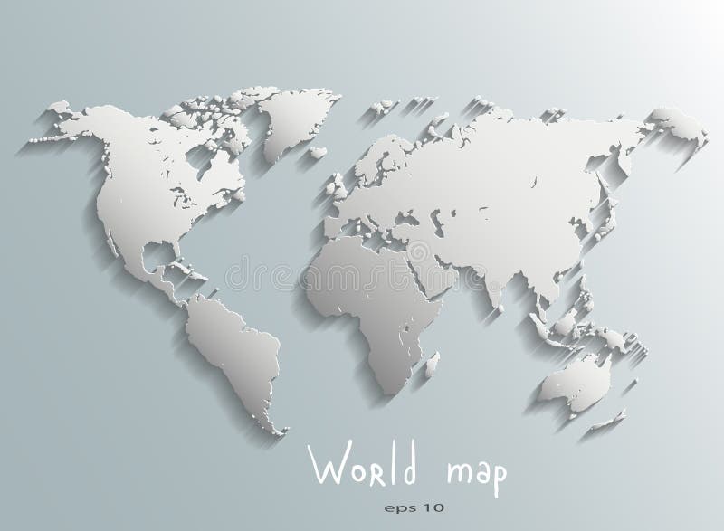 Vector del mapa del mundo ilustración del vector. Ilustración de gris ...
