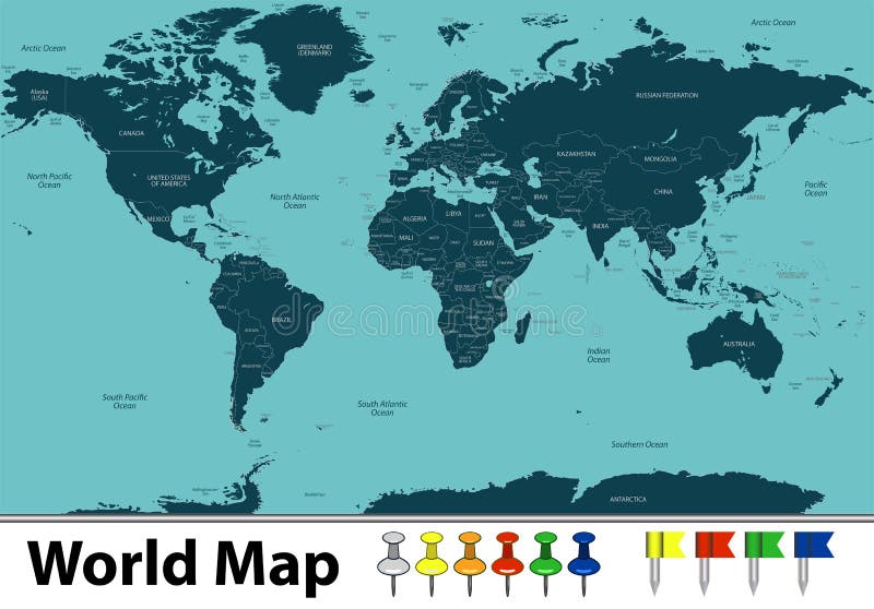 Vector del mapa del mundo ilustración del vector. Ilustración de mundo ...