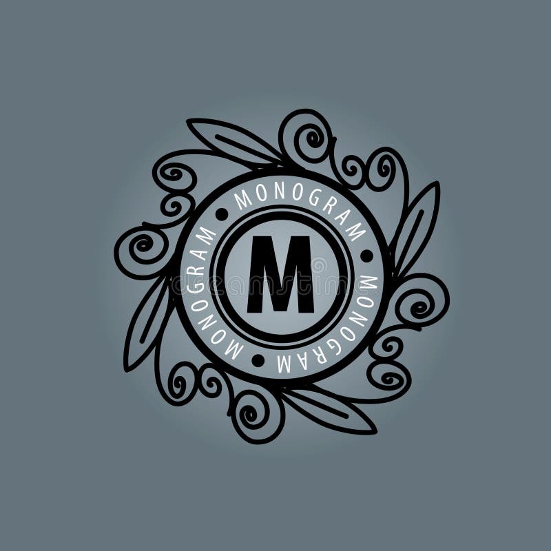 Vector Del Monograma En Marco Ilustración del Vector - Ilustración de ...