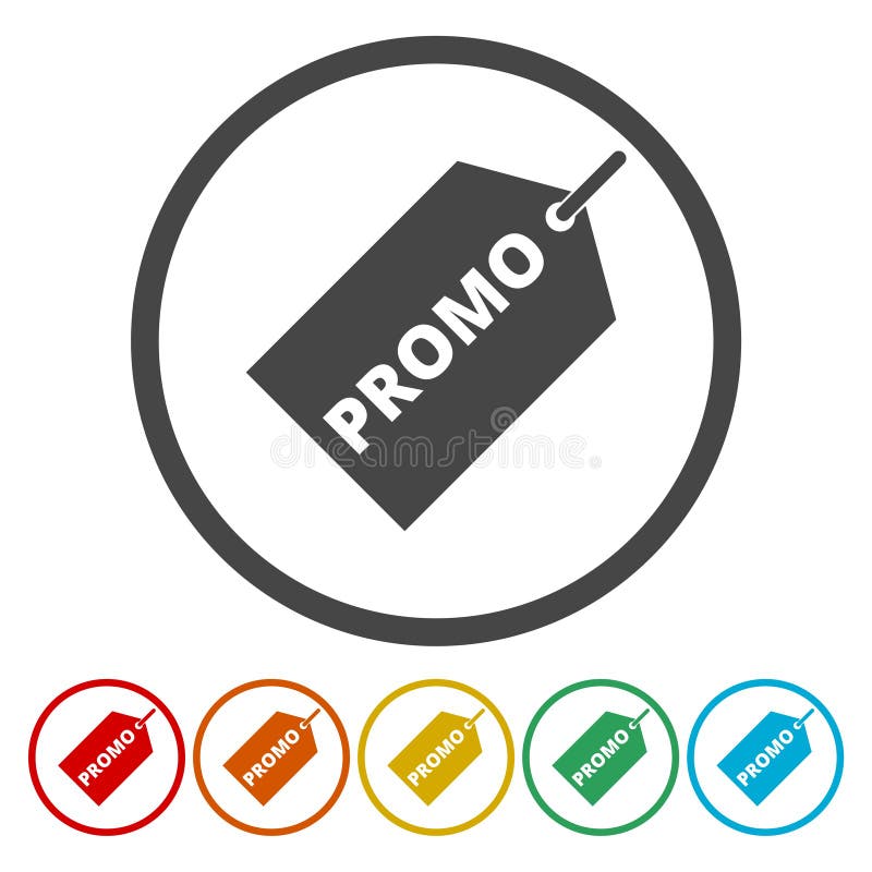 Icono Del Promo Con La Sombra Larga Ilustración del Vector ...