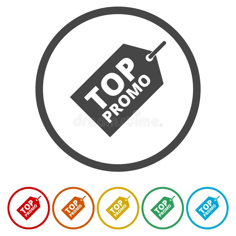 Icono Del Promo Con La Sombra Larga Ilustración del Vector ...