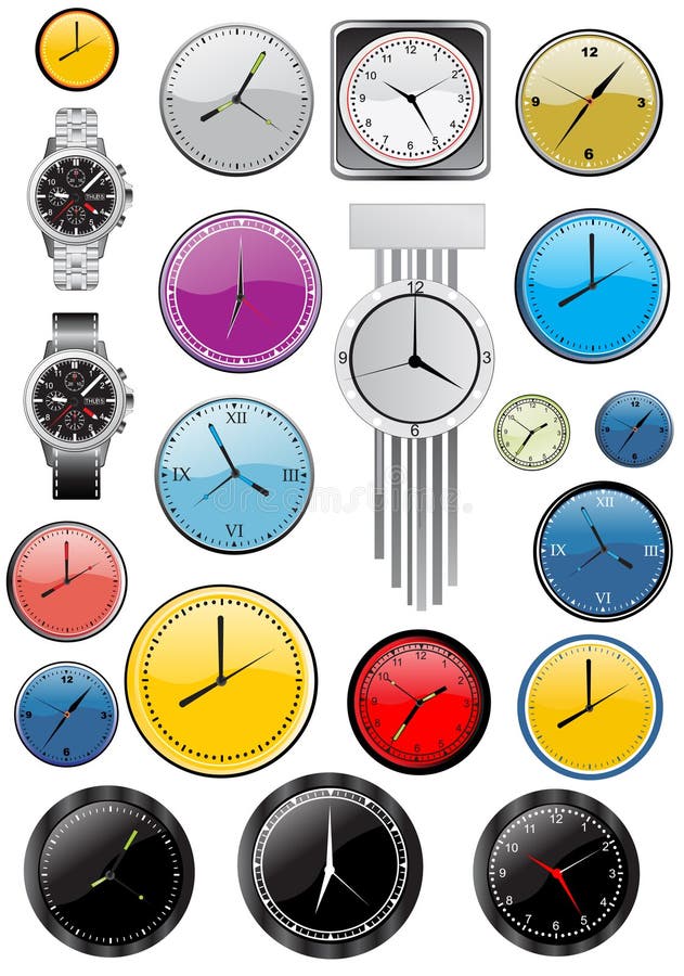 Vector del reloj ilustración del vector. Ilustración de aguja - 6751157