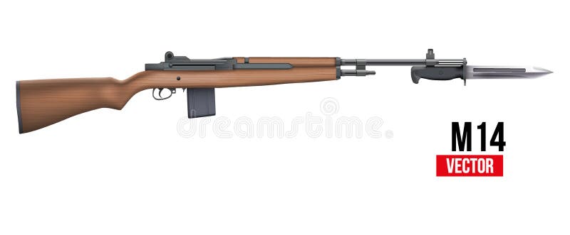 Rifle M1 Garand Con Vector De La Bayoneta Del Cuchillo Ilustración del ...