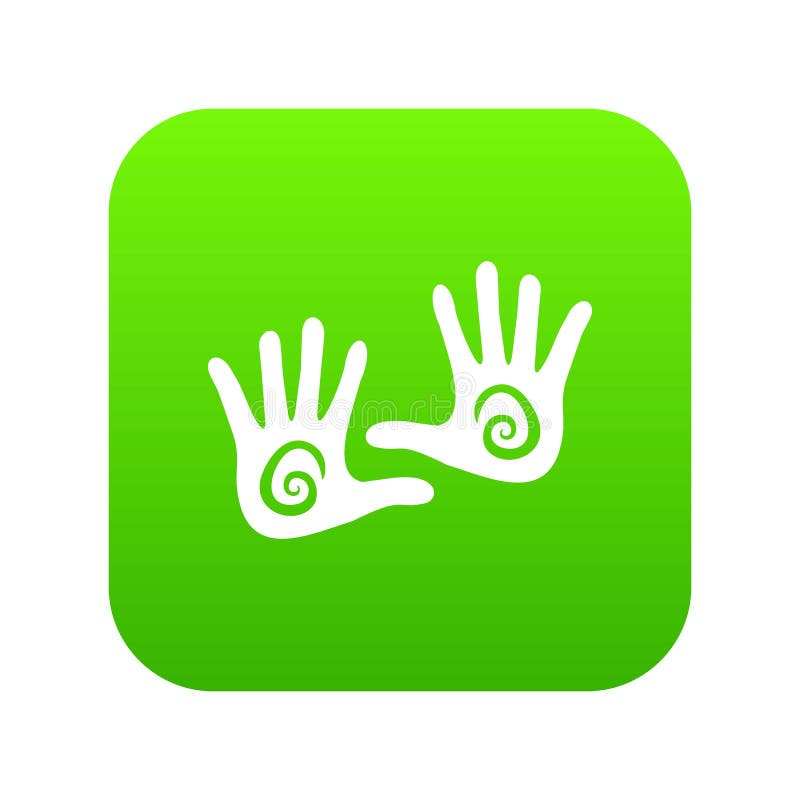 Vector Del Verde Del Icono De La Mano Ilustración del Vector ...