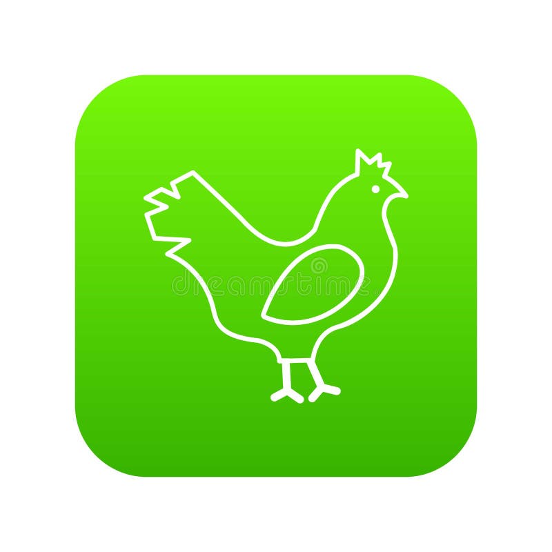 Vector Del Verde Del Icono Del Pollo Ilustración del Vector ...