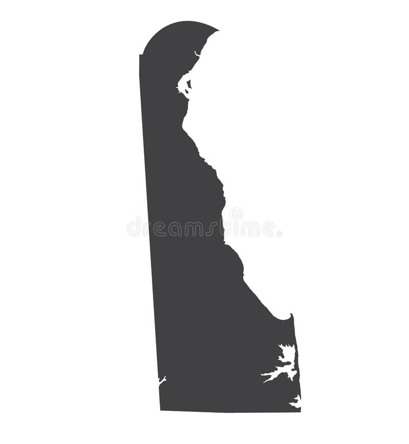 Vector Delaware Map Silhouette Stock Illustration - Illustration of ...